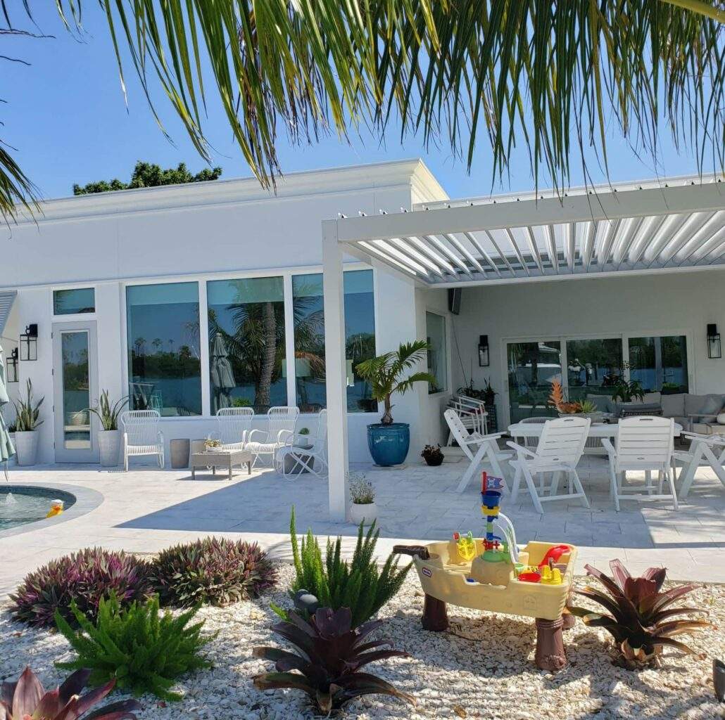 Delray Beach Louvered Pergola - Fort Lauderdale Pergolas and Landscape ...
